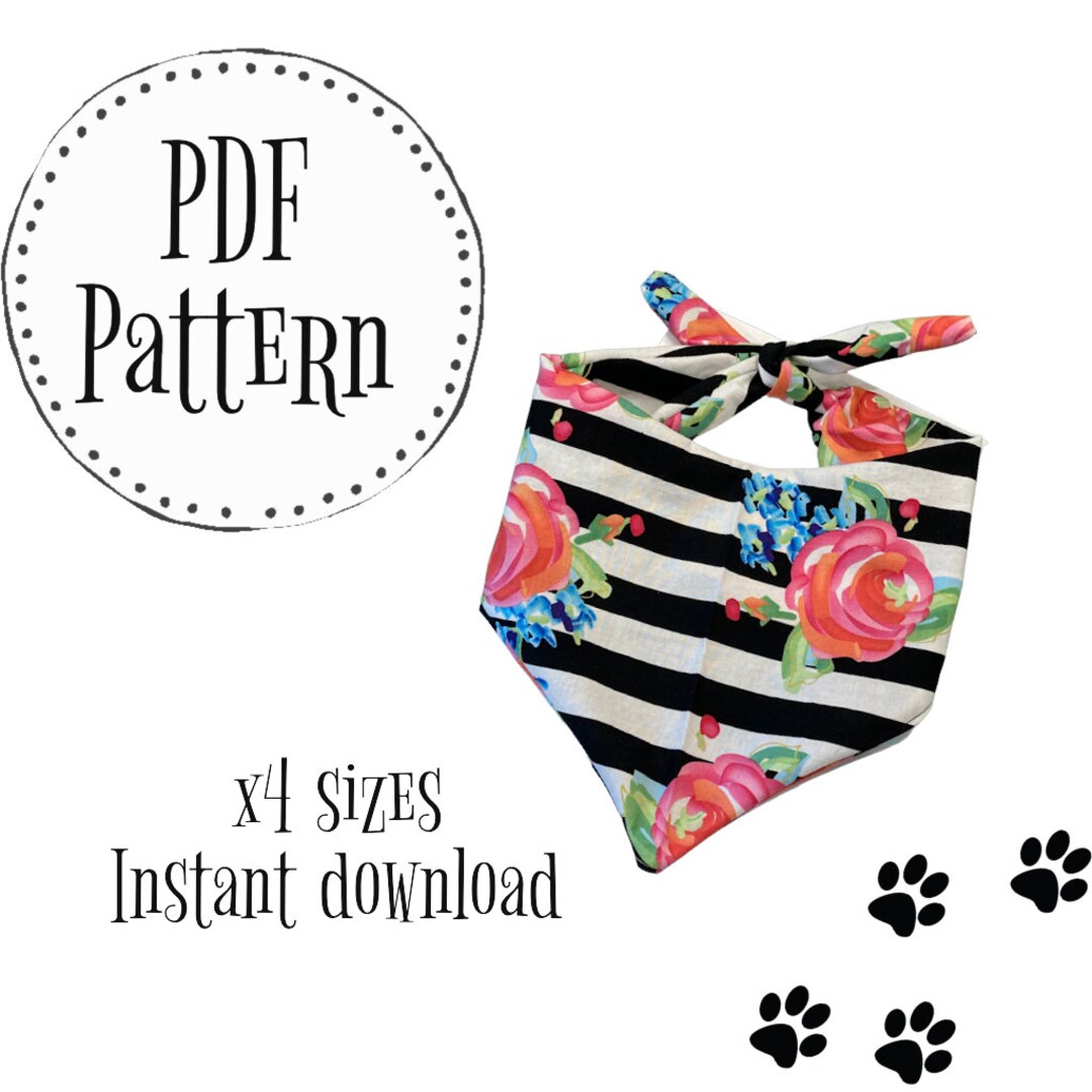 PDF Pattern/tutorial Dog Bandana - X4 Sizes - Instant Download - PDF - Etsy
