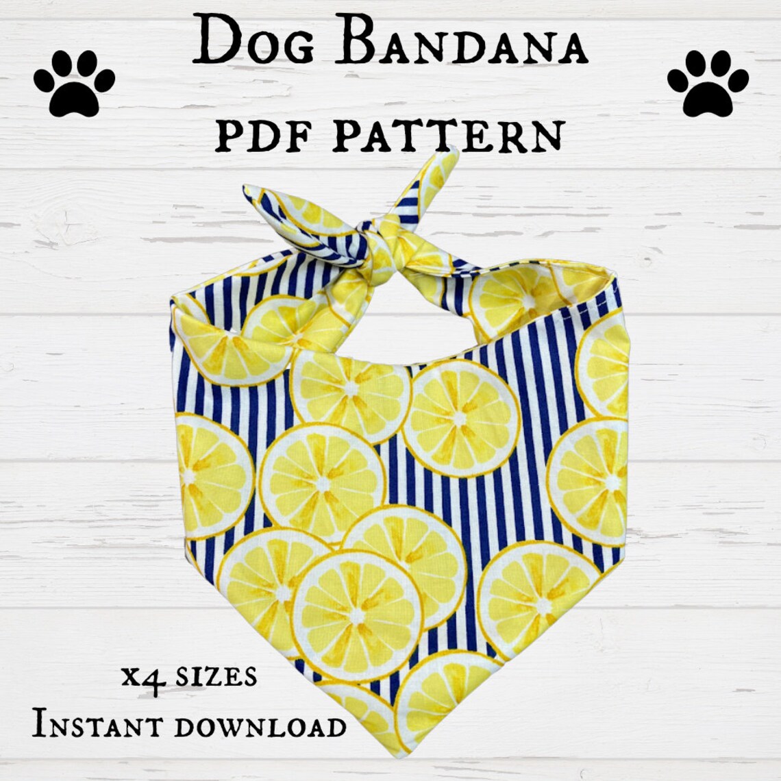 PDF Pattern/tutorial Dog Bandana X4 Sizes Instant Download - Etsy