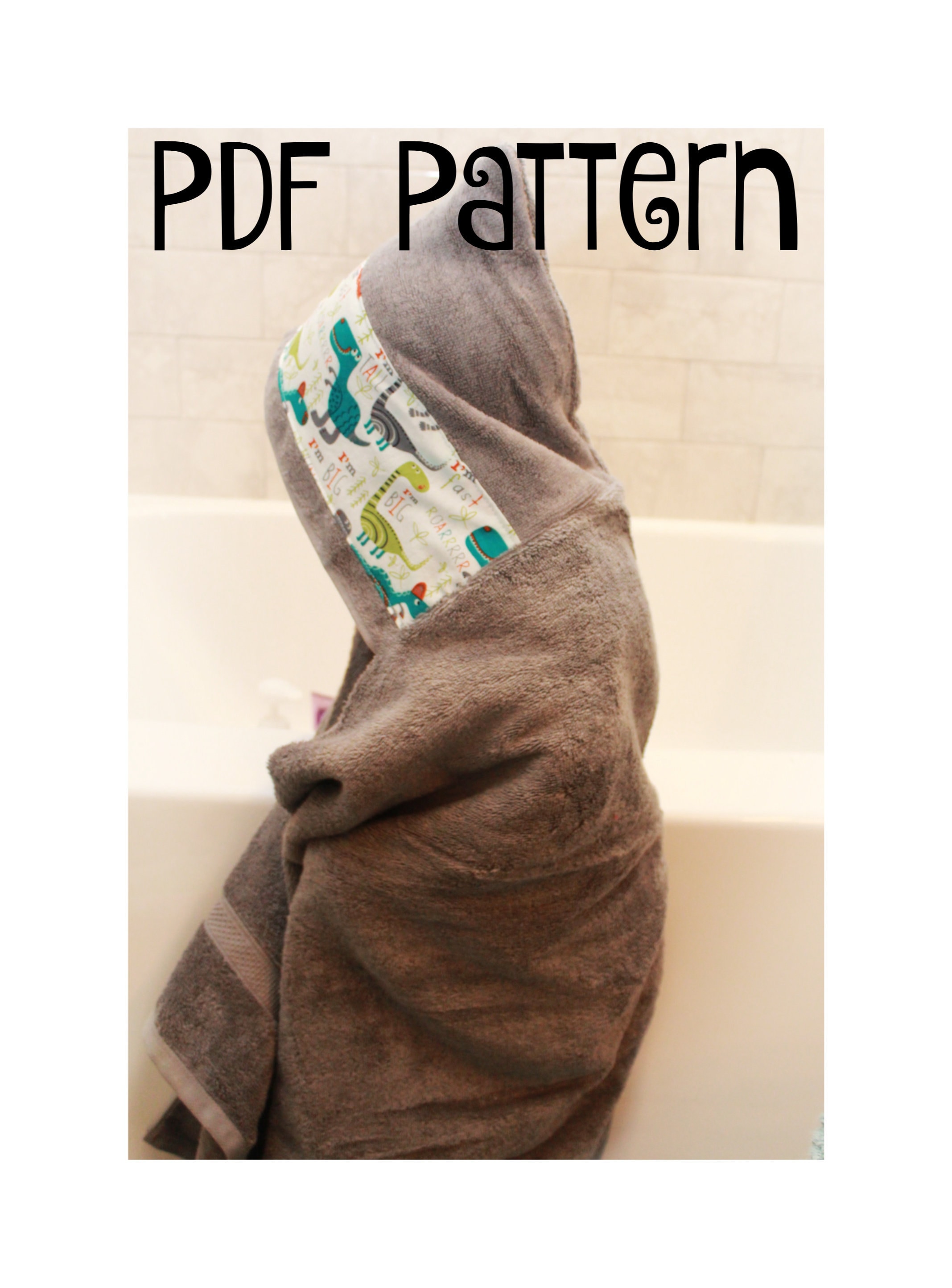 PDF PATTERN Hooded Bath Towel Tutorial Pattern DIY - Etsy
