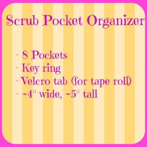 TUTORIAL - PDF Scrub Pocket Organizer - Nurses Pocket Organizer ...