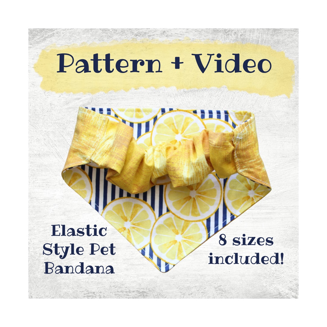 PDF PATTERN Elastic Scrunchie Style Dog Bandana Tutorial + Templates ...