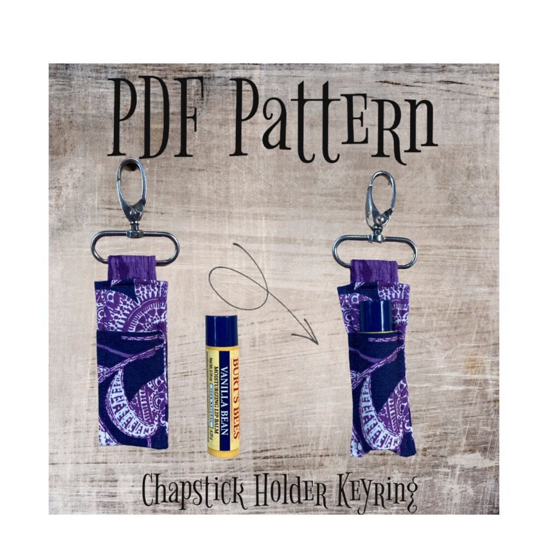 PDF Pattern/tutorial Chapstick Keyring Holder - Keychain - Lip ...