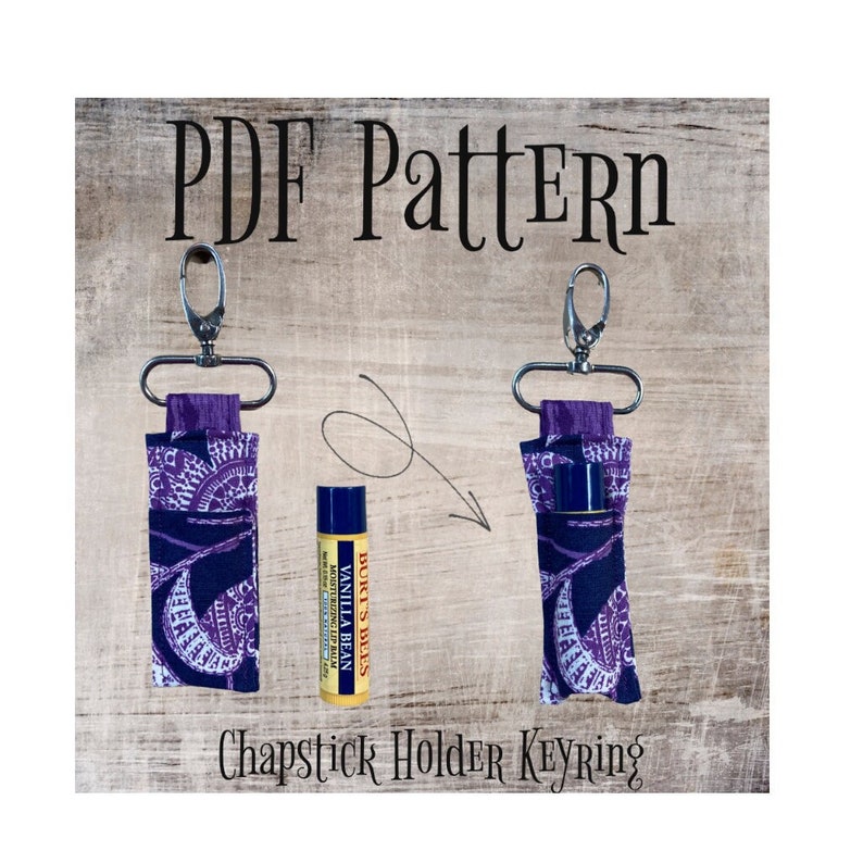 PDF Pattern/tutorial Chapstick Keyring Holder - Keychain - Lip ...