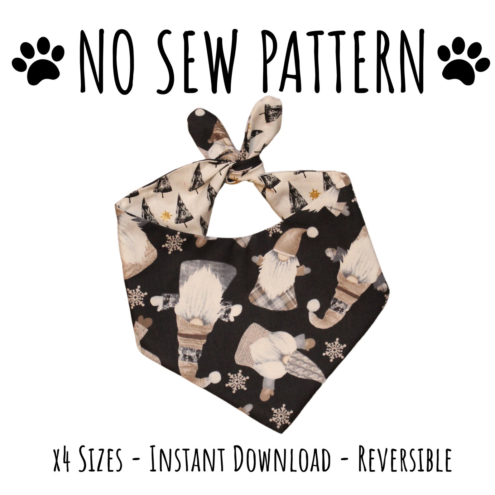 No Sew PDF Pattern/tutorial Dog Bandana X4 Sizes Instant - Etsy