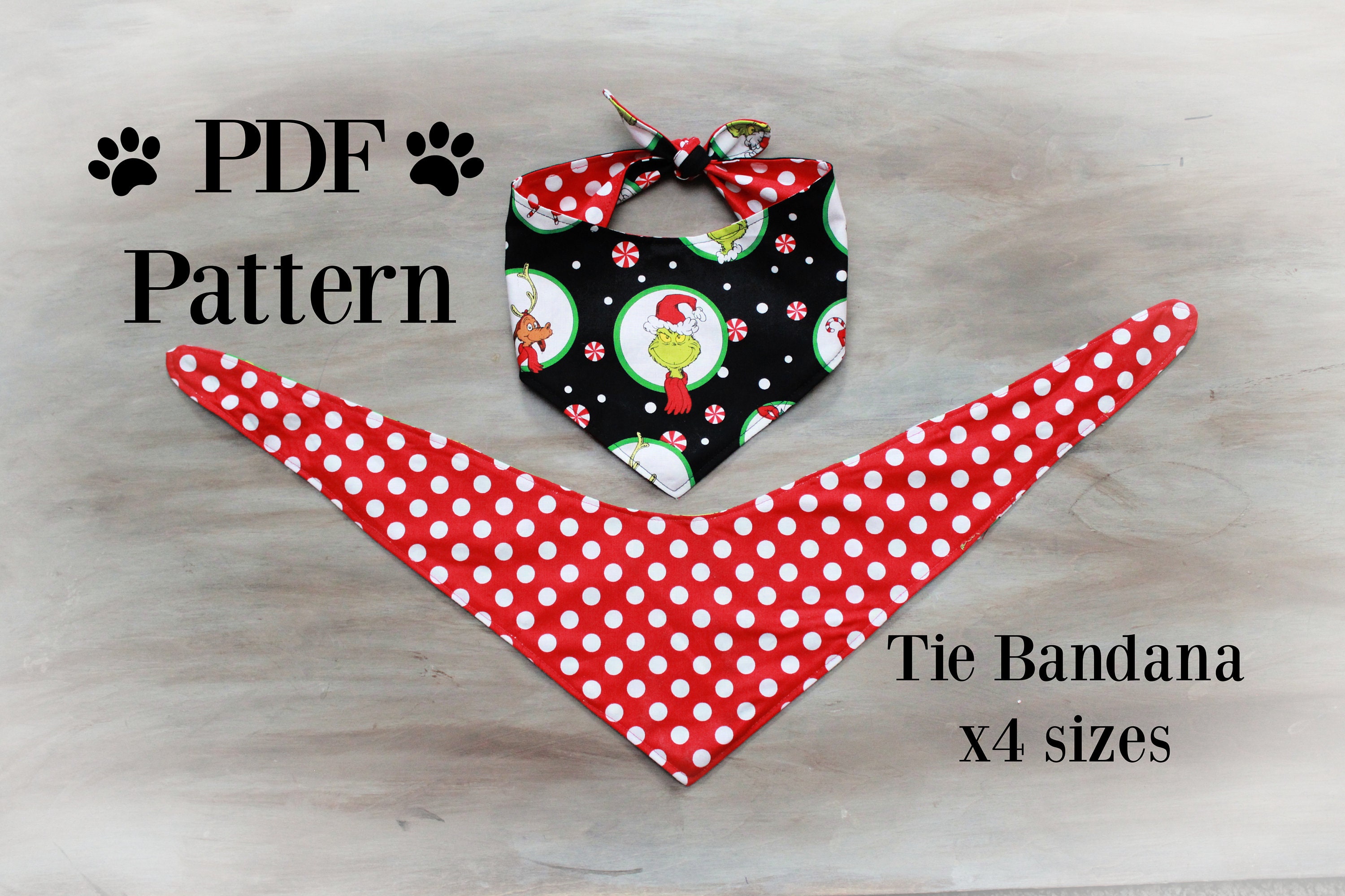 Bandana PATTERN Bundle X4 Styles Over the Collar Tie - Etsy