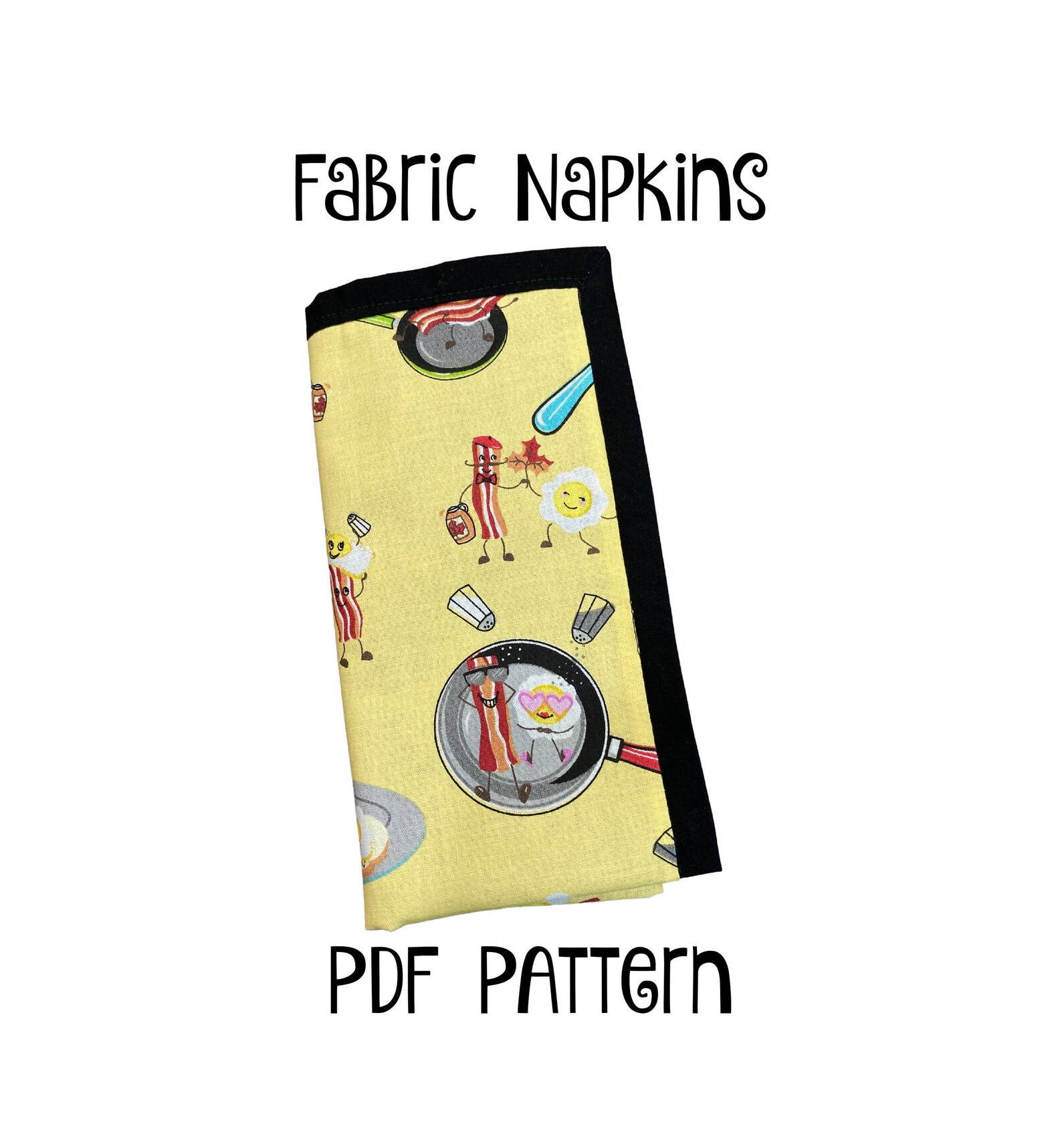 Dinner Napkin PDF PATTERN Fabric Napkins Mitered Corners Self Binding ...