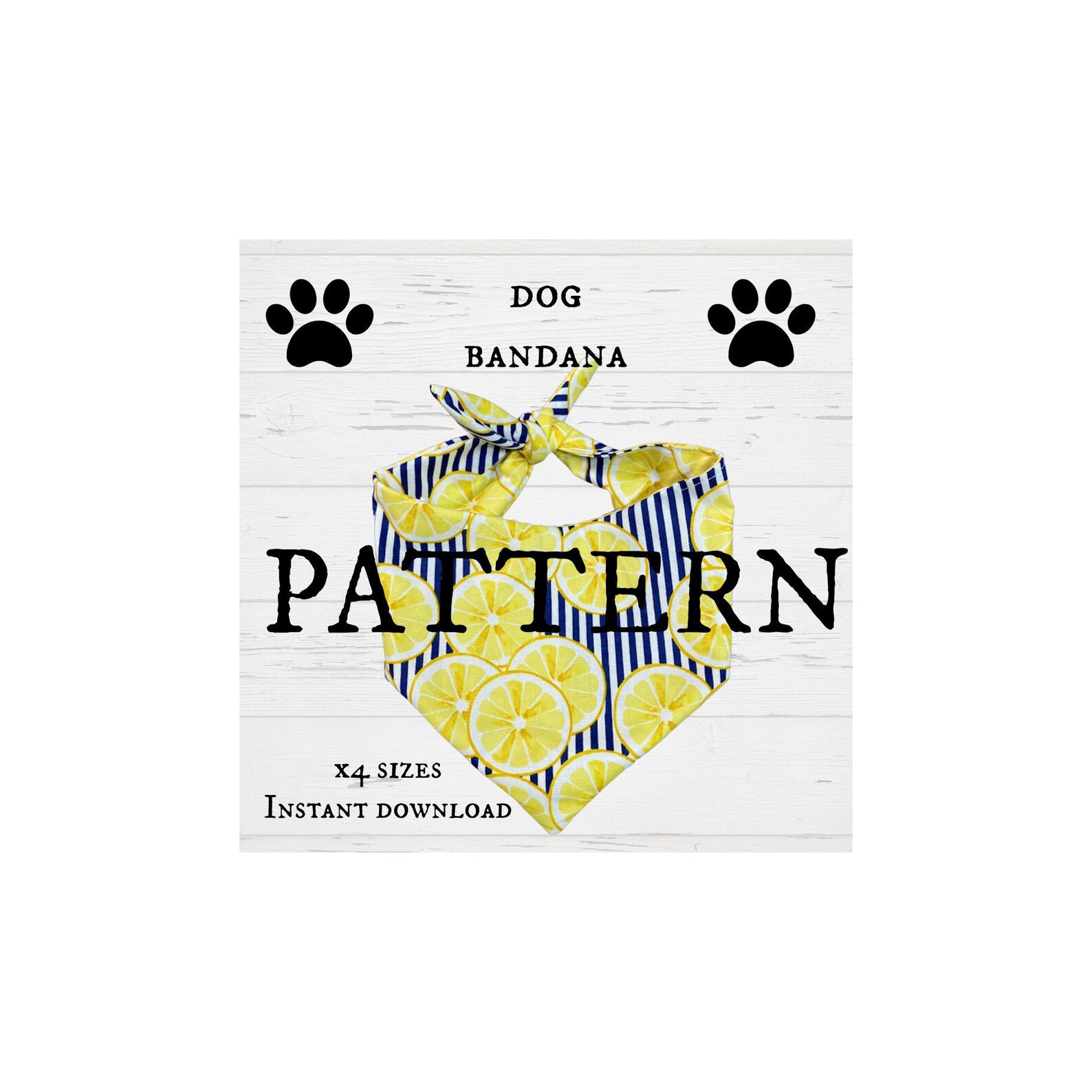 PDF Pattern/tutorial Dog Bandana - X5 Sizes - Instant Download - PDF ...