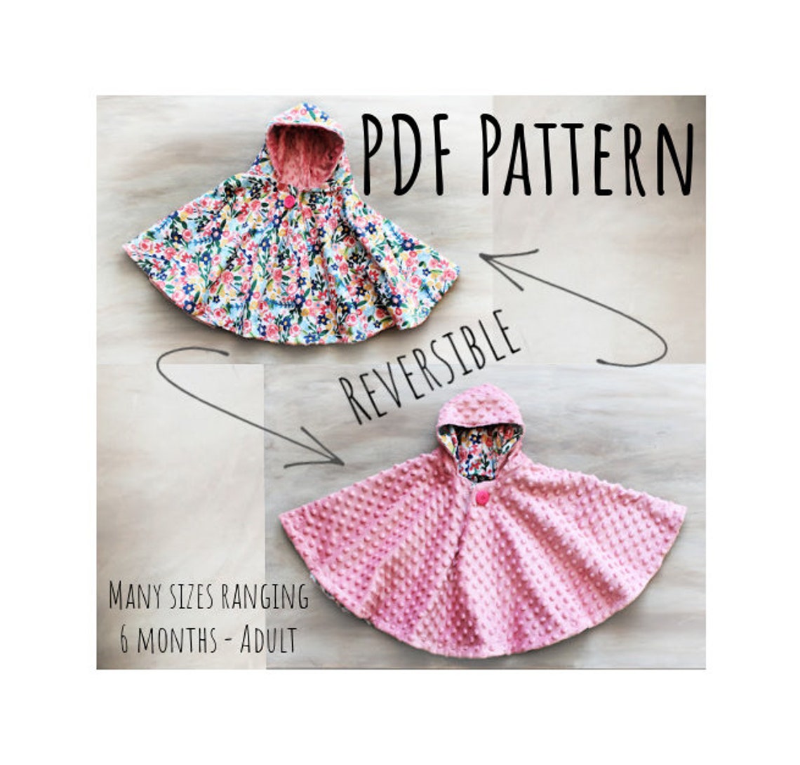 Reversible Poncho PDF PATTERN Video Tutorial Diy-carseat - Etsy