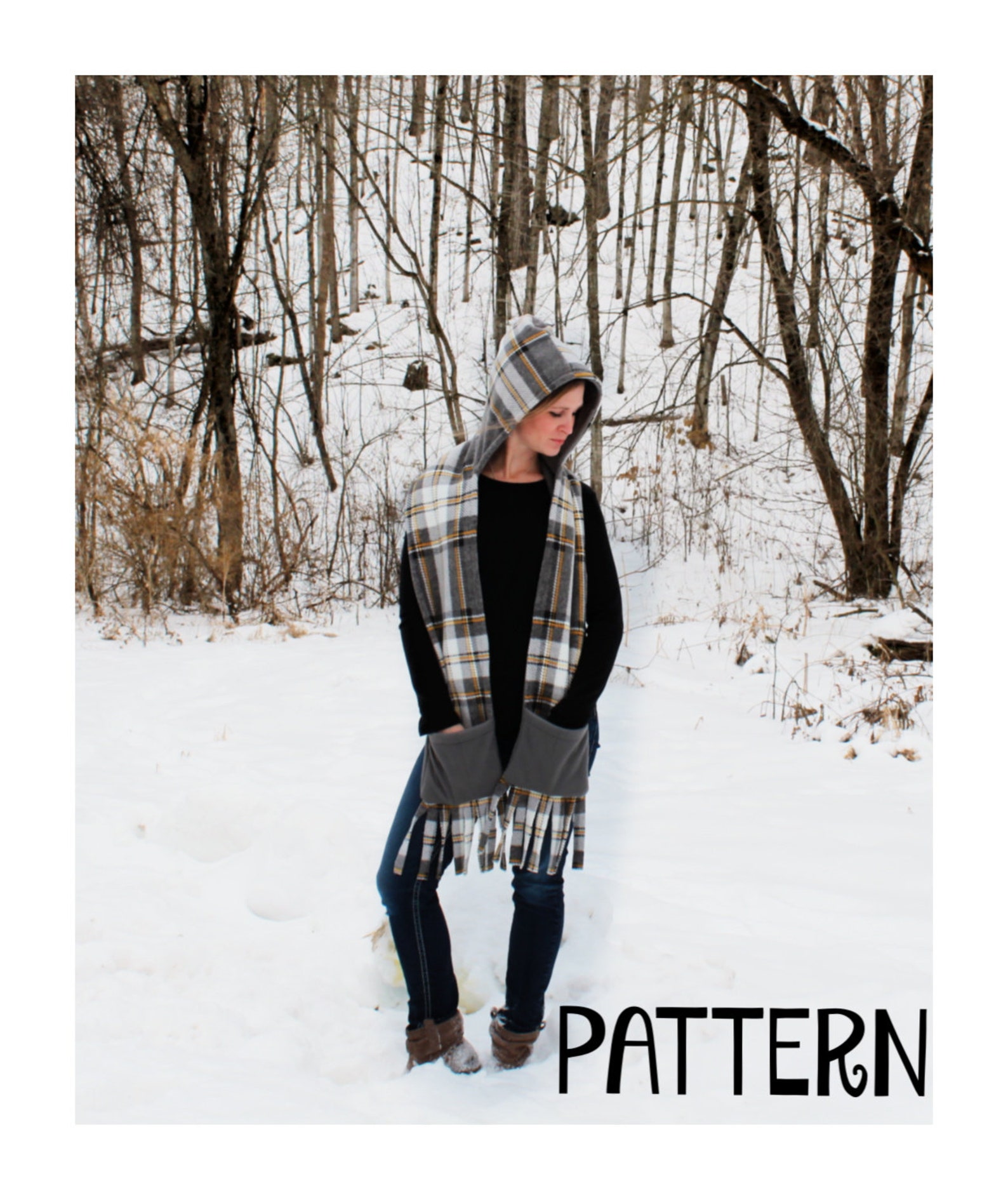 PDF PATTERN hooded Scarf Sewing Pattern Instant Download | Etsy