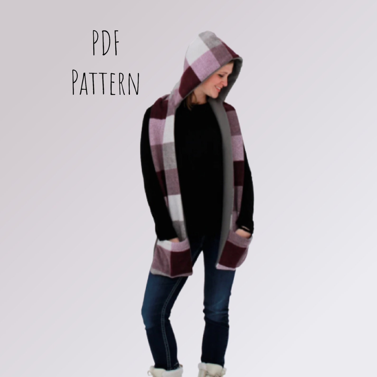 PDF PATTERN -hooded Scarf - Sewing Pattern - Instant Download - Toddler ...