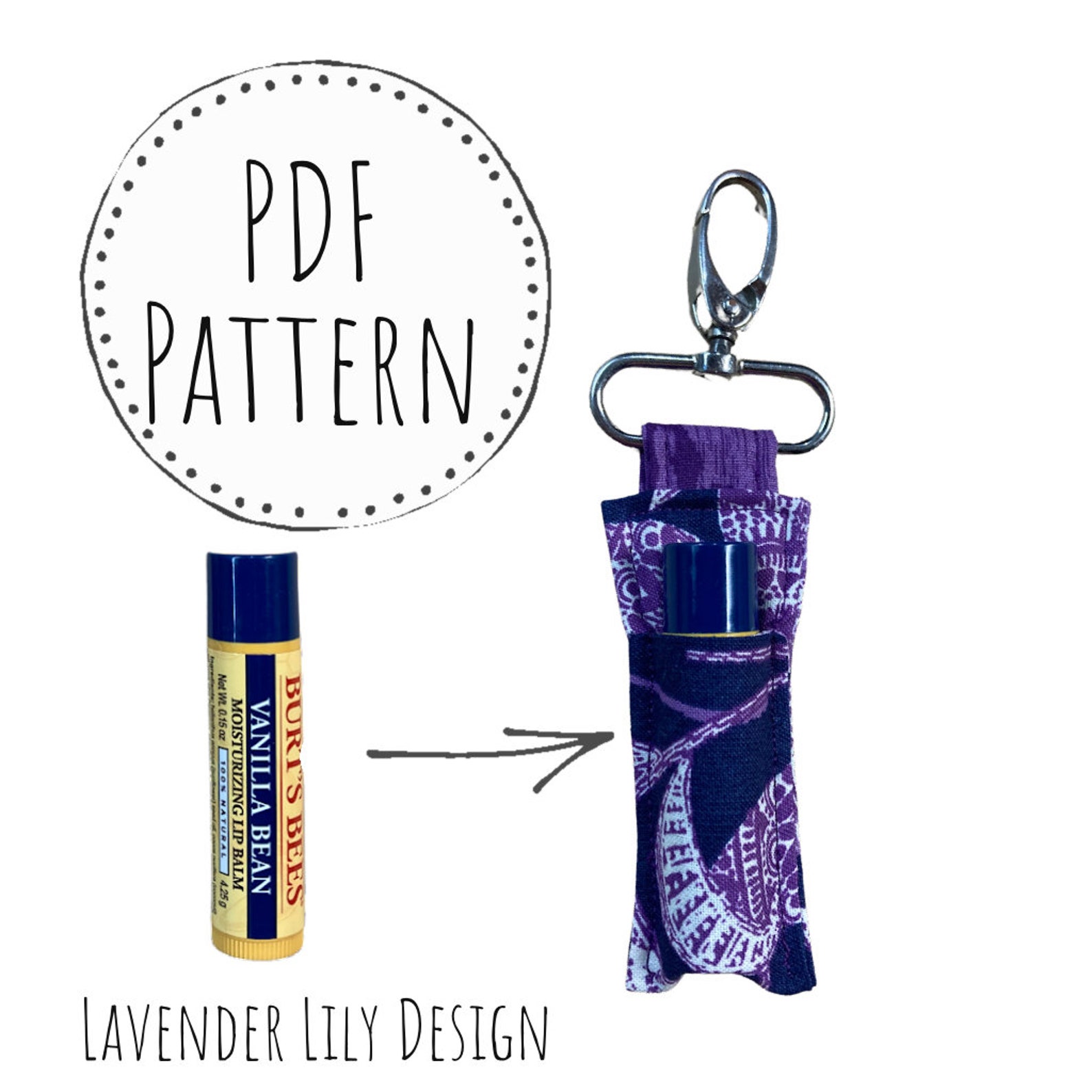 PDF Pattern/tutorial Chapstick Keyring Holder Keychain Lip - Etsy