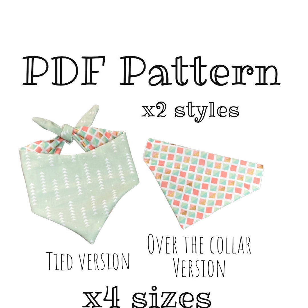 Two Styles Bandana - PDF Pattern/tutorial Reversible Over the Collar ...