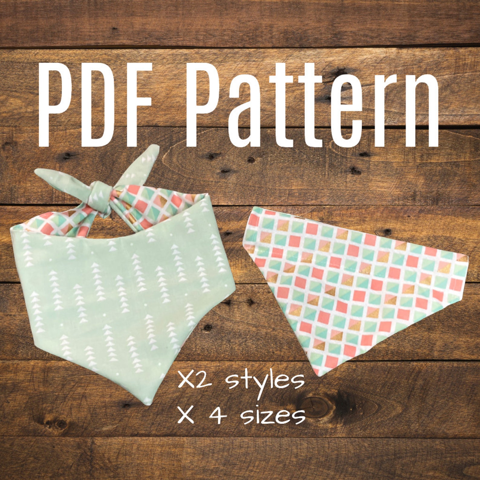 Two Styles Bandana PDF Pattern/tutorial Reversible Over the - Etsy