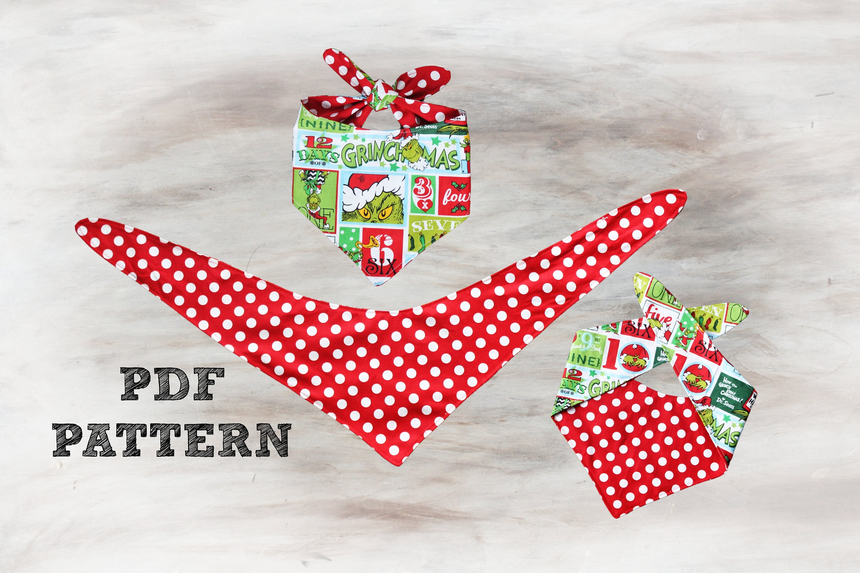 PDF Pattern/tutorial Dog Bandana X5 Sizes Instant Download - Etsy