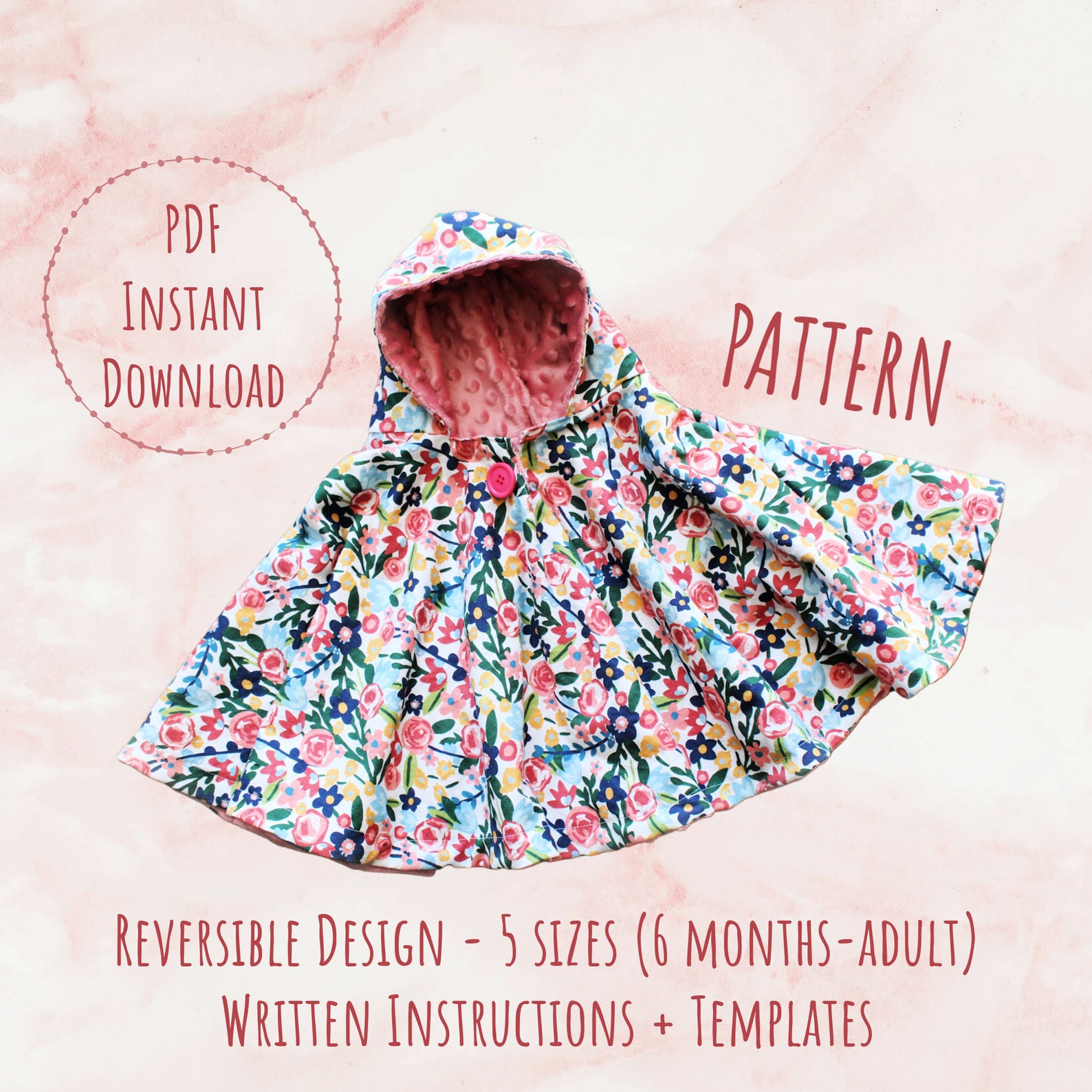 Reversible Poncho PDF PATTERN Video Tutorial Diy-carseat - Etsy