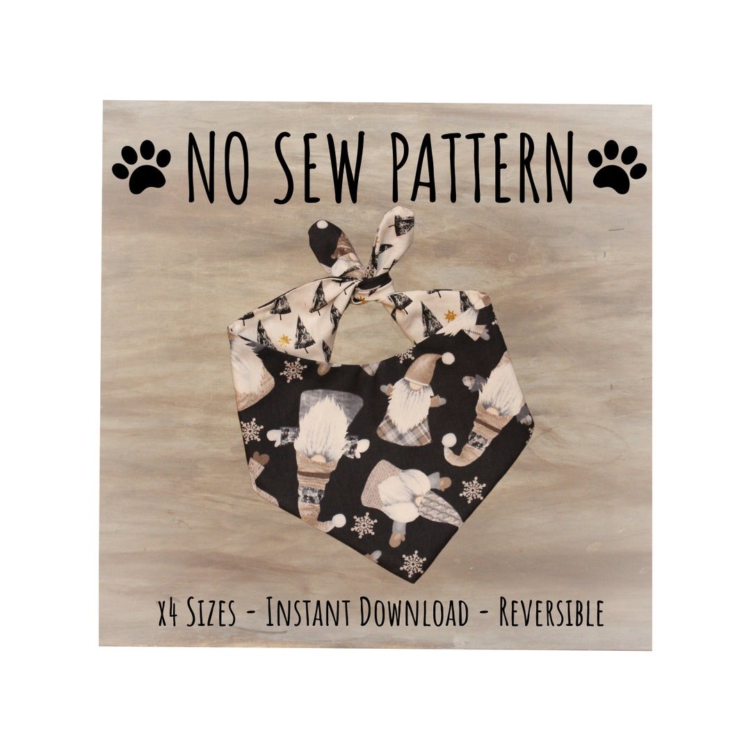 No Sew PDF Pattern/tutorial Dog Bandana - X4 Sizes - Instant Download ...