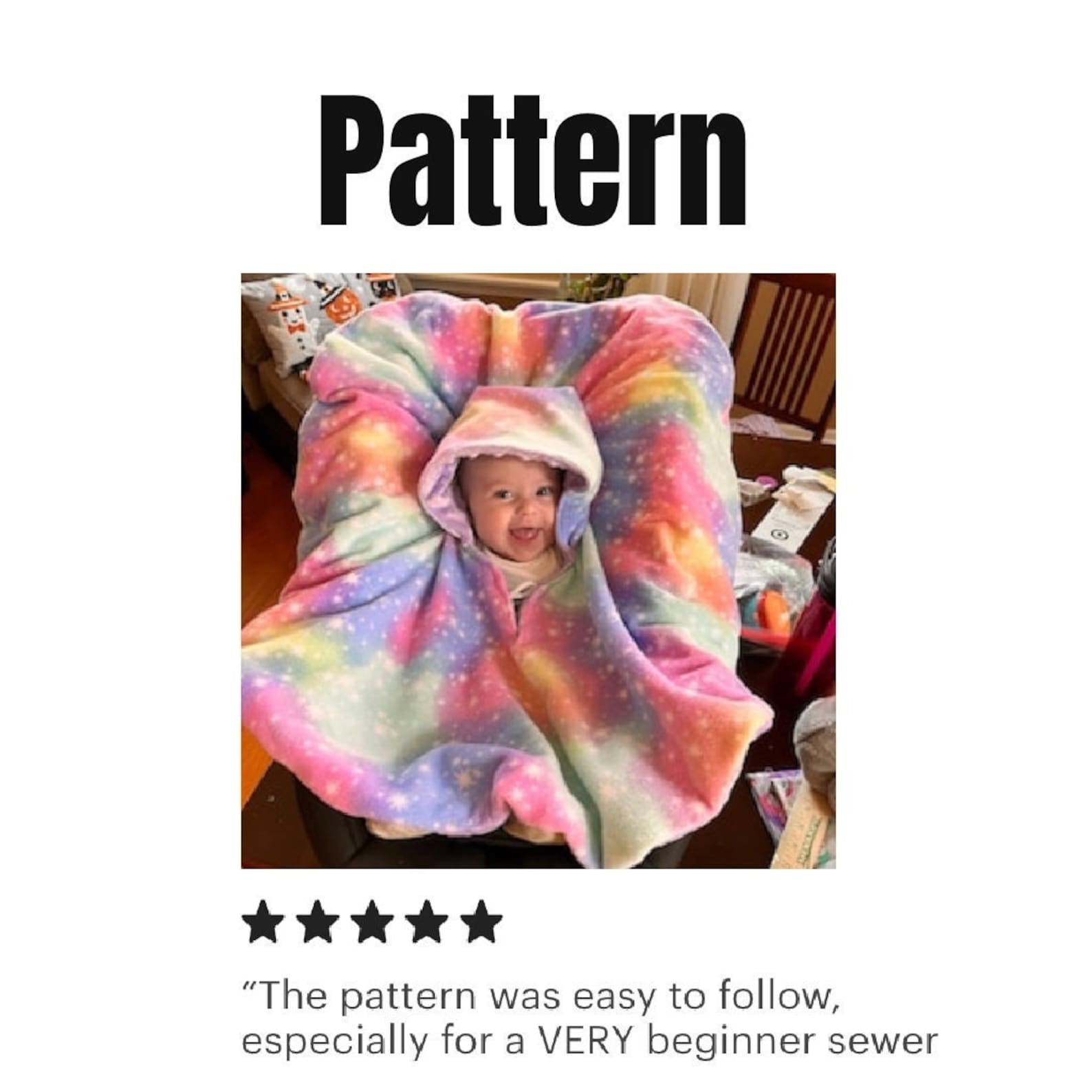 Reversible Poncho PDF PATTERN+ Video Tutorial Diy-carseat Poncho ...