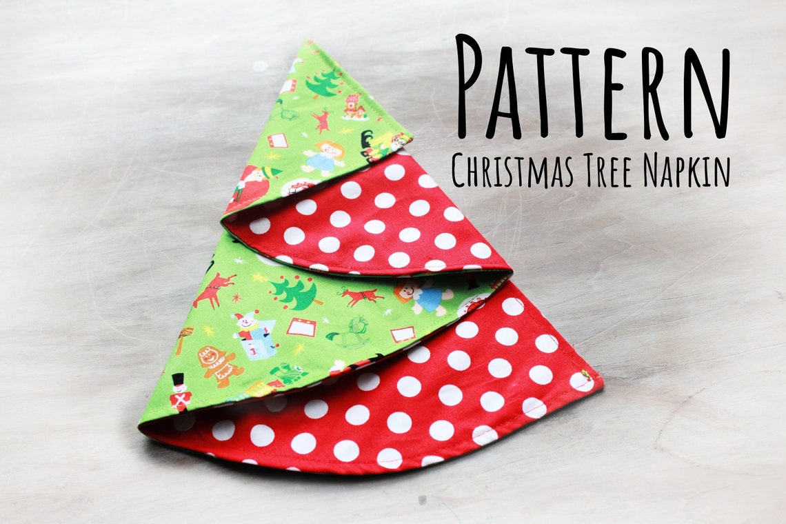PATTERN - Christmas Tree Napkin - PDF Pattern - Fabric Napkins - Diy ...