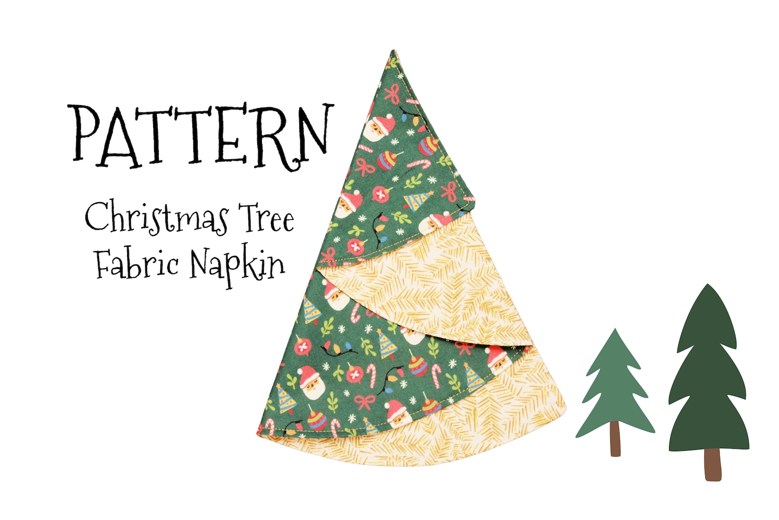 Napkin Christmas Tree Dinner Napkin PDF PATTERN Fabric - Etsy