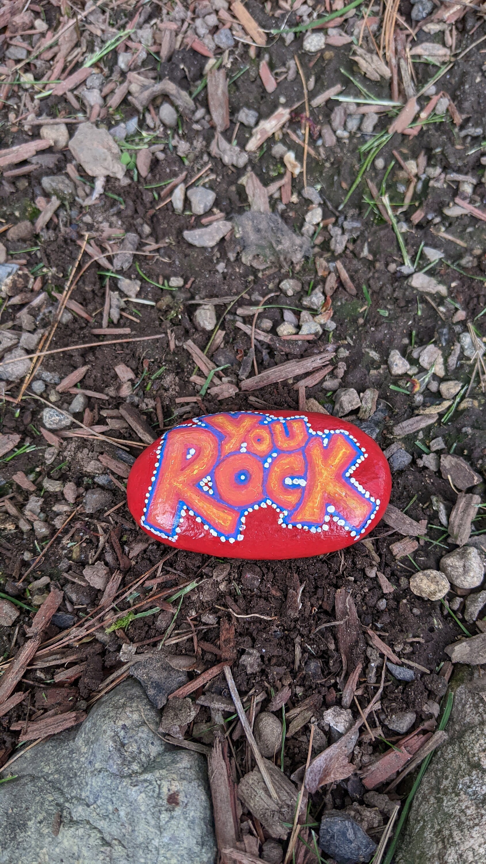 YOU ROCK Hand-painted Beach Rock Paperweight, Decoration, Garden Décor ...