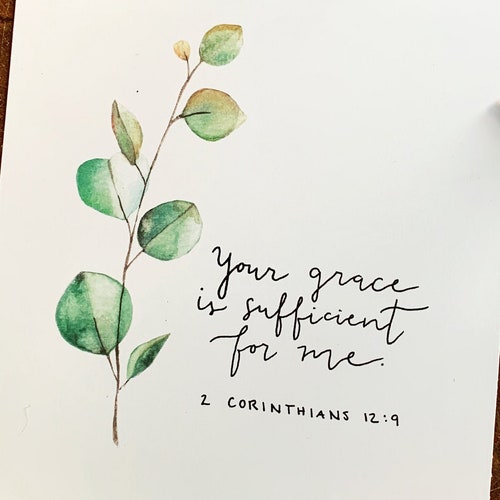 Your Grace is Sufficient for Me Bible Verse Wall Art 2 | Etsy