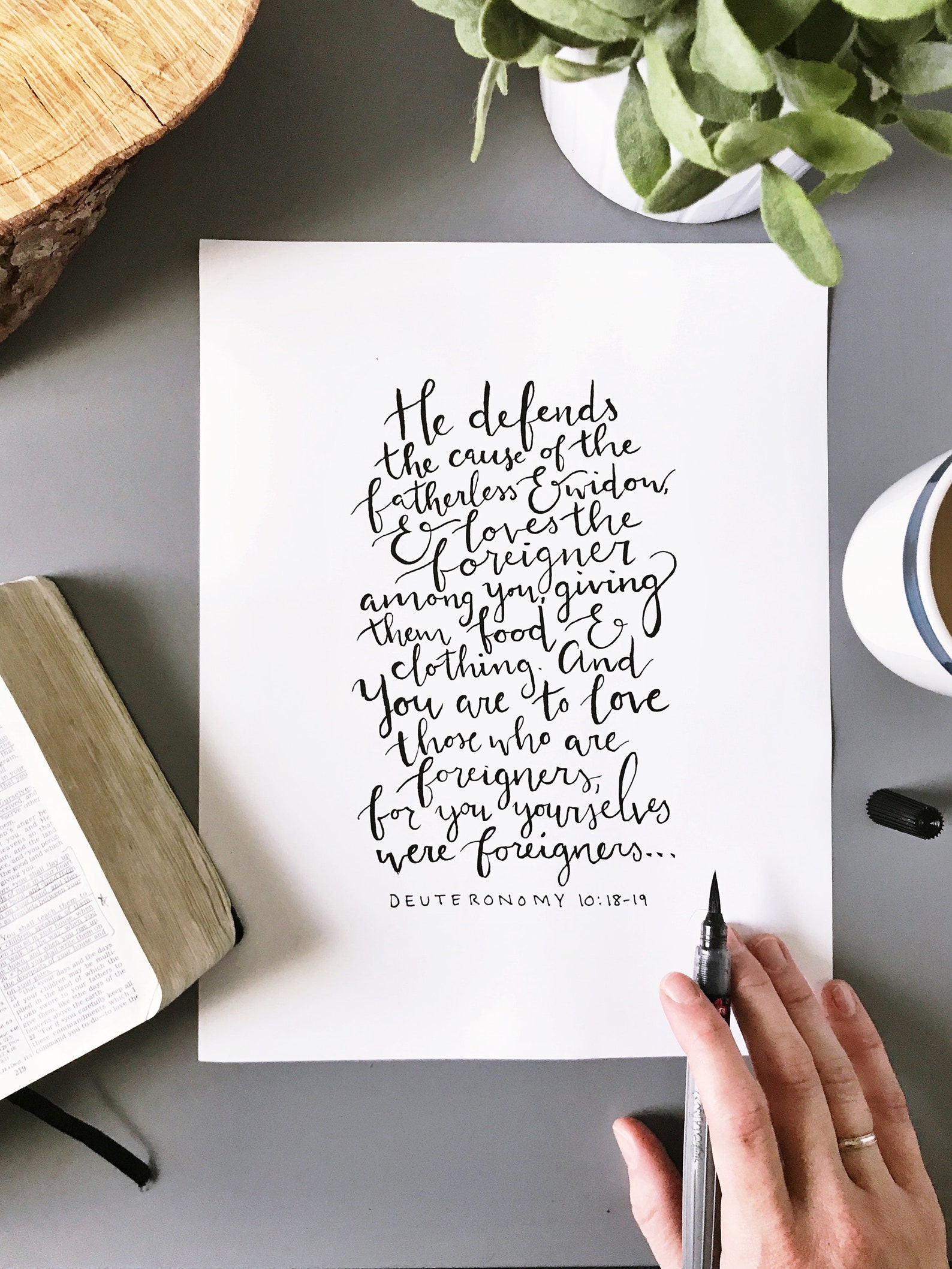 Printable Refugee Bible Verse Wall Art, Scripture Signs, Deuteronomy 10 ...