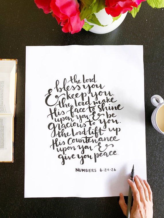 Numbers 6:24-26 Bible Verse Wall Art the Blessing Art Print - Etsy