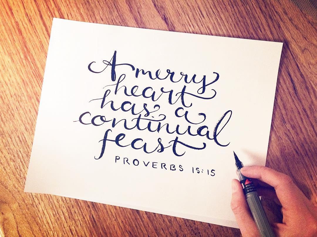 A Merry Heart Has a Continual Feast Scripture Wall Hanging, Proverbs 15 ...