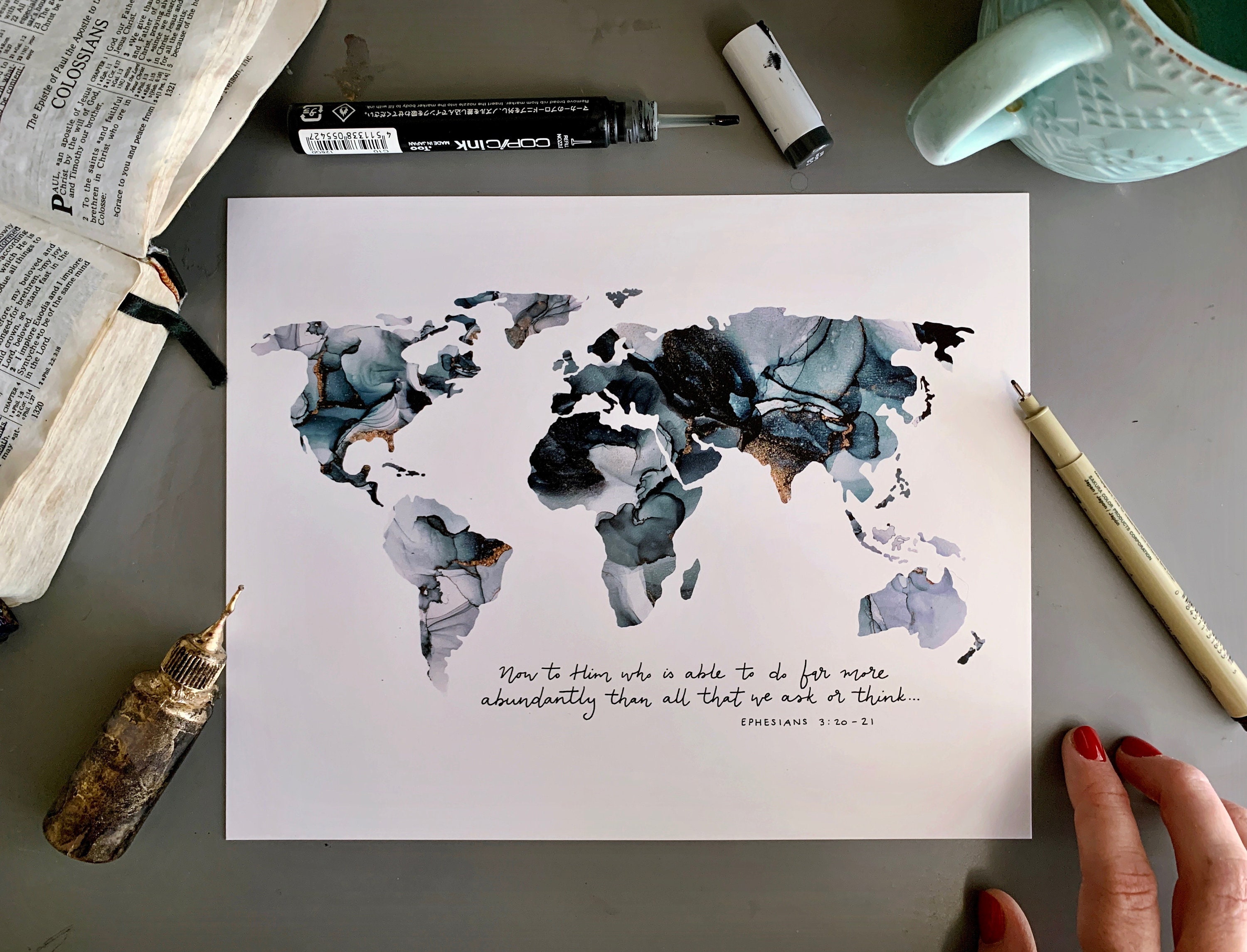 World Map Tumblr Drawing