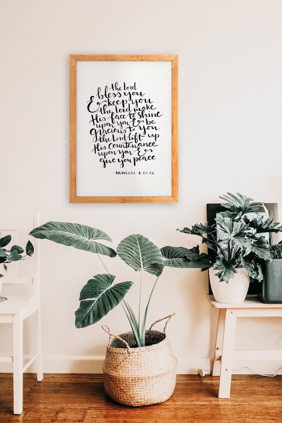 Printable Numbers 6:24-26 Bible Verse Wall Art the Blessing | Etsy