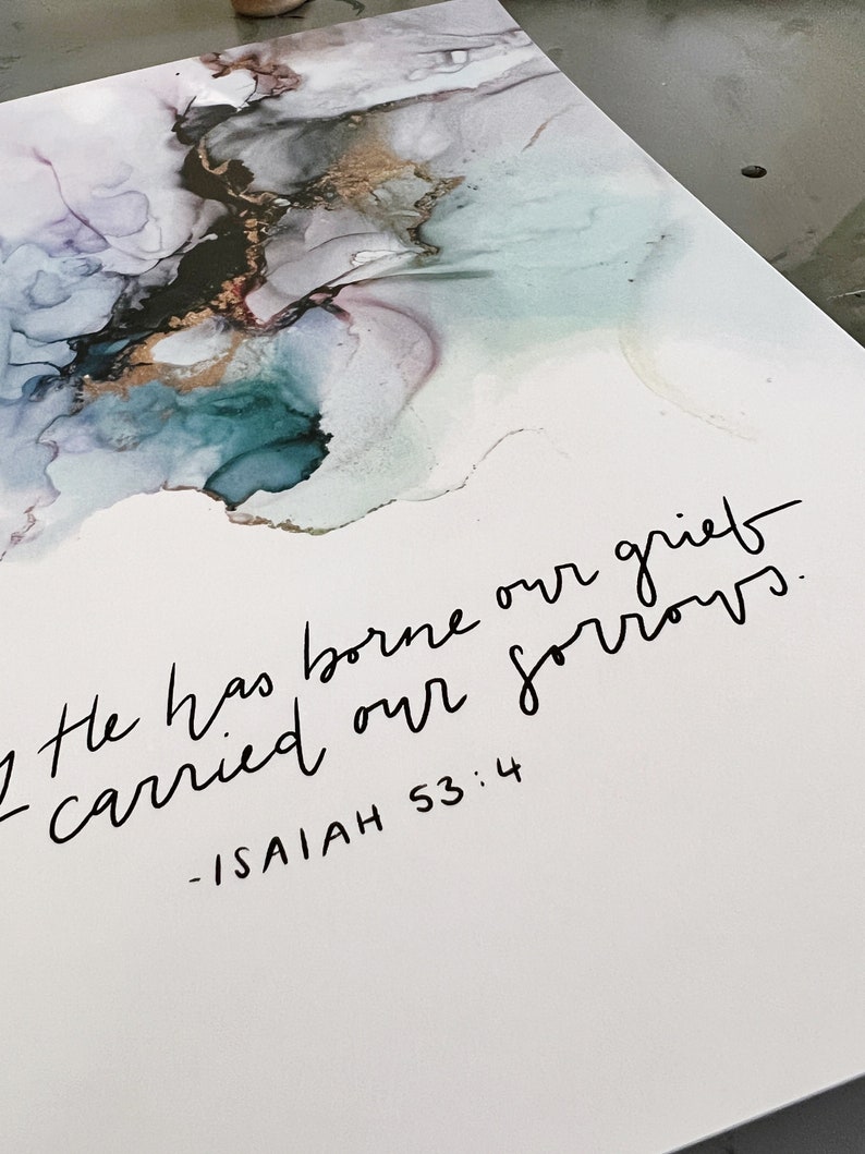 Surely He Has Borne Our Griefs and Carried Our Sorrows Bible Verse Wall ...
