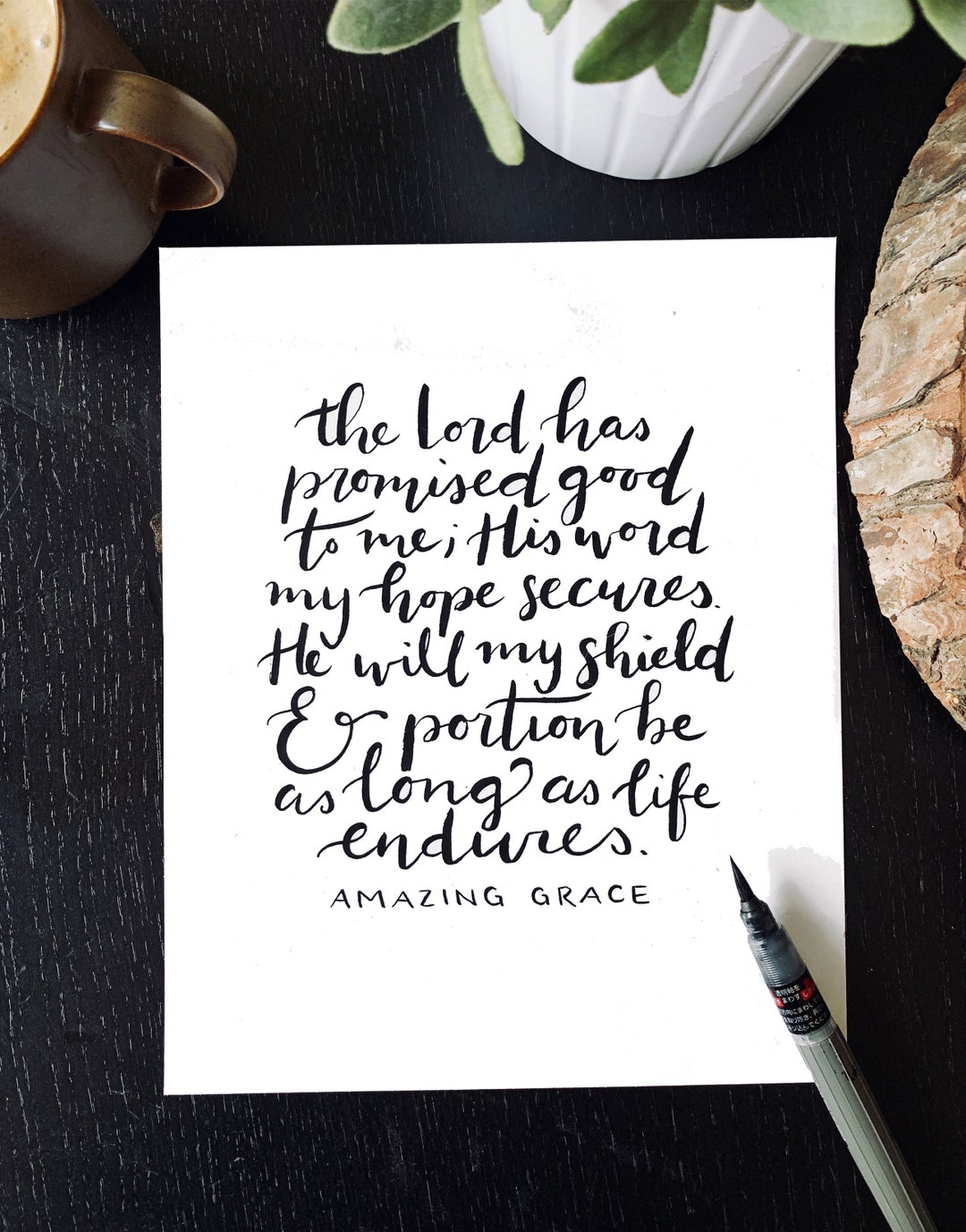 Amazing Grace Printable, Christian Wall Art, 8x10 Calligraphy Hymn - Etsy