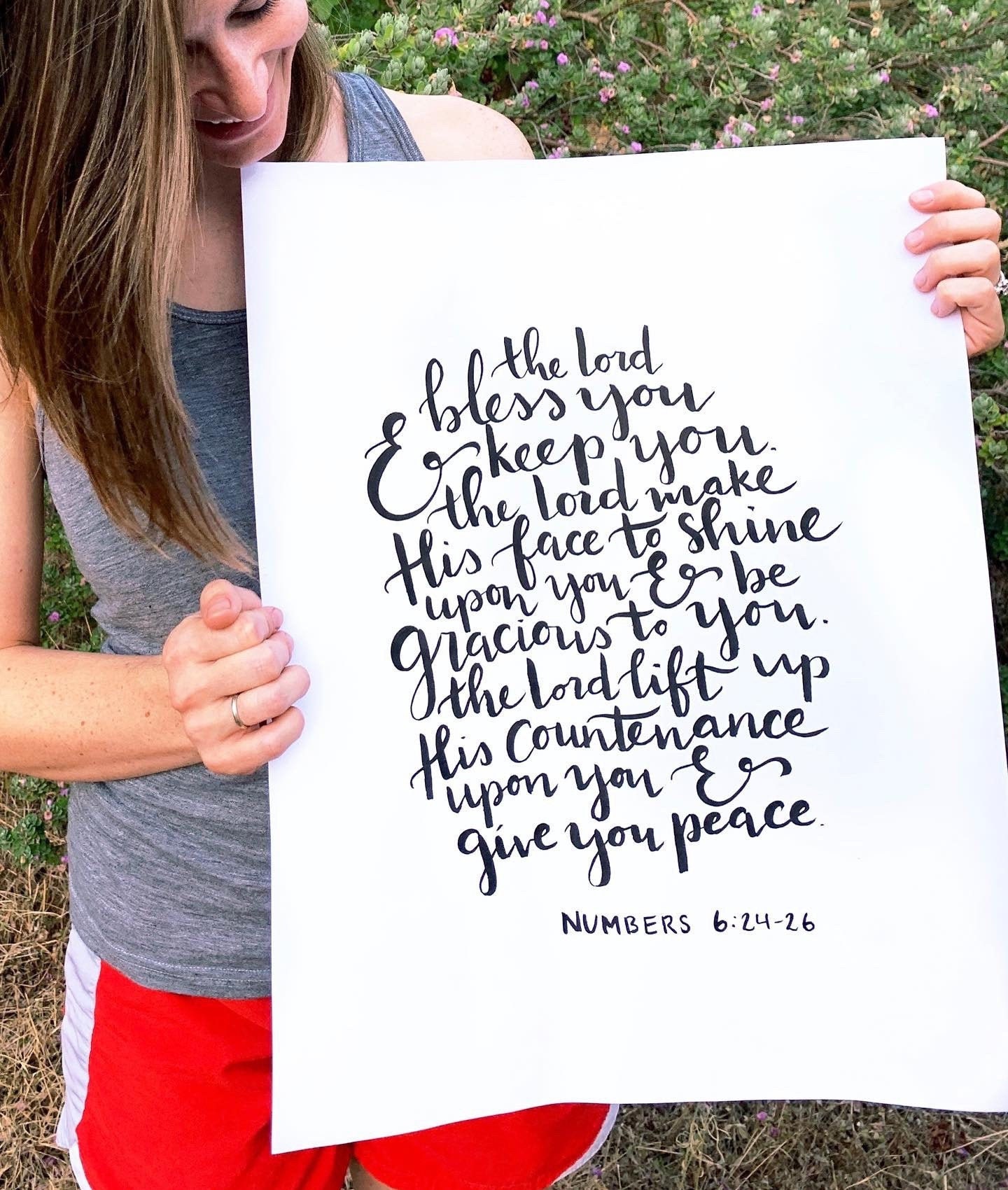 Numbers 6:24-26 Bible verse wall art The Blessing art print | Etsy