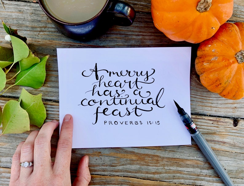 A Merry Heart Has a Continual Feast Scripture Wall Hanging - Etsy