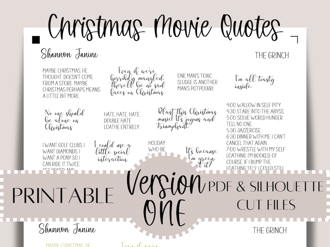 Christmas Movie Quotes V1 Printable Planner Stickers Christmas Stickers ...