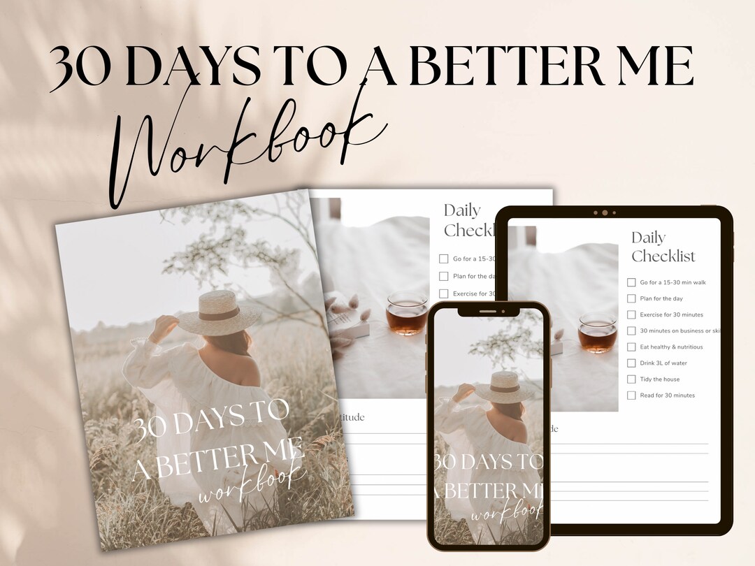 30 Days to A Better Me Workbook | Personal Development Workbook | Self ...