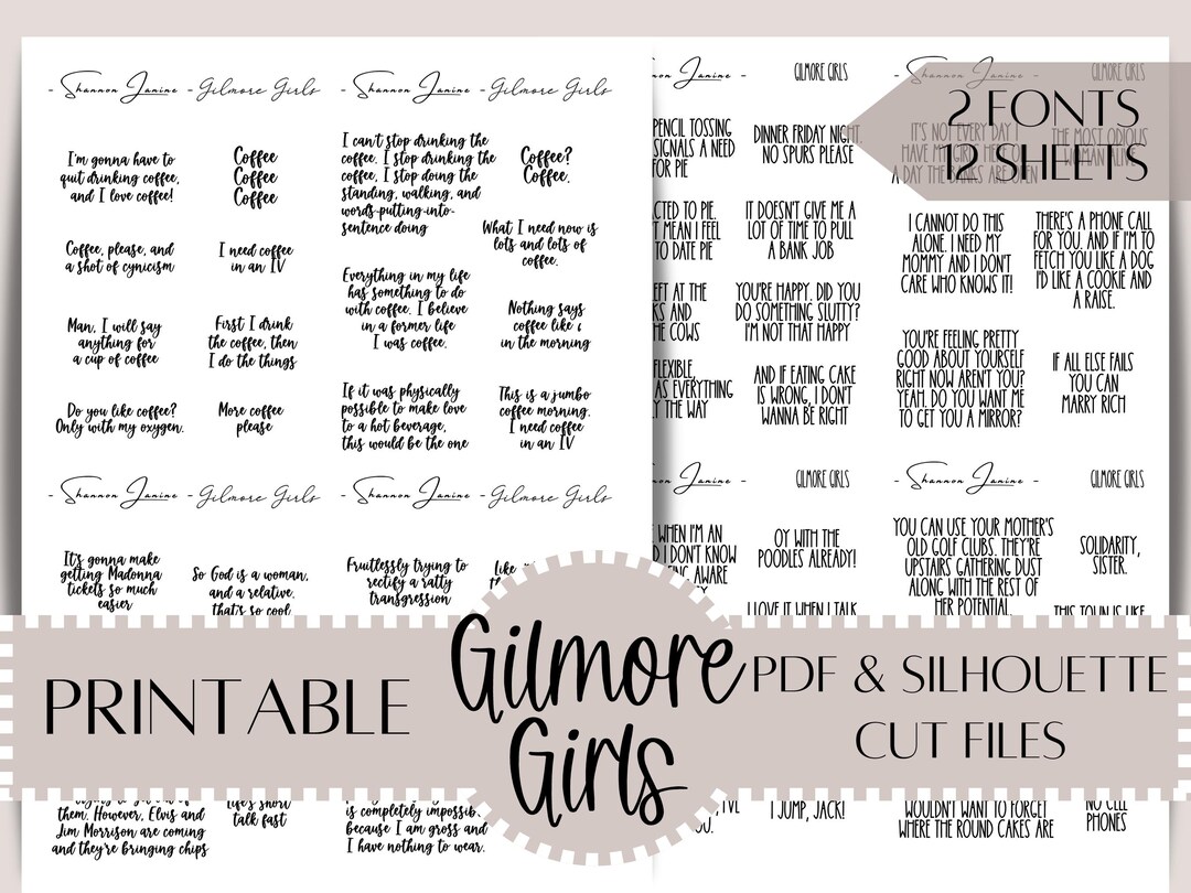 Gilmore Girls Quote Stickers, Printable Stickers, Erin Condren ...