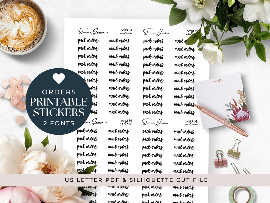 Orders Printable Planner Stickers for Happy Planner Erin Condren Bujo ...