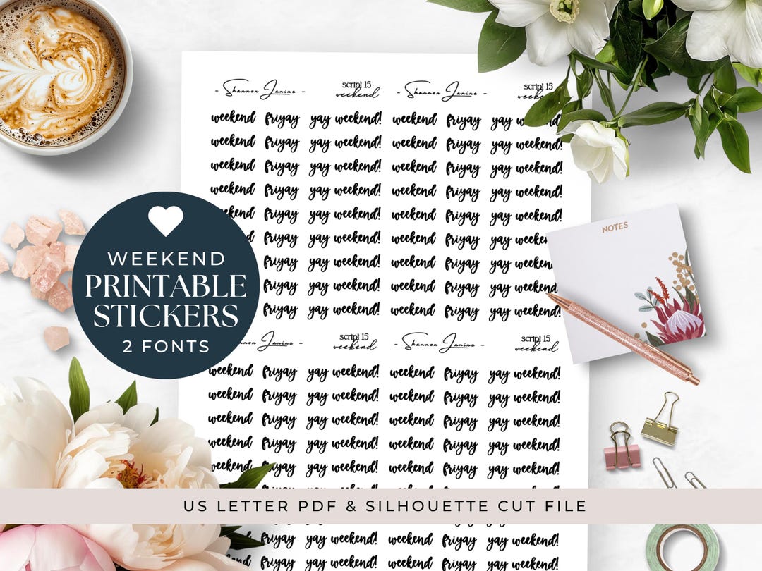 Weekend Printable Planner Stickers for Happy Planner Erin Condren Bujo ...