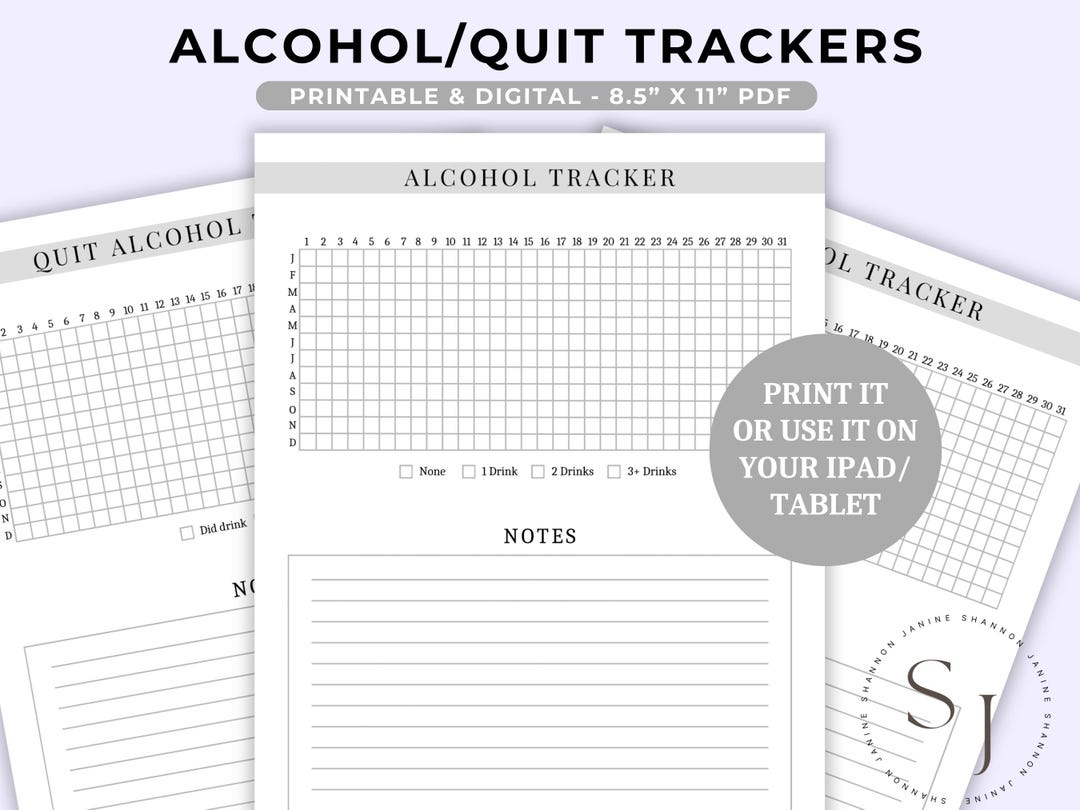 Alcohol Tracker Printable Journal Page Digital iPad Planner Drinking ...
