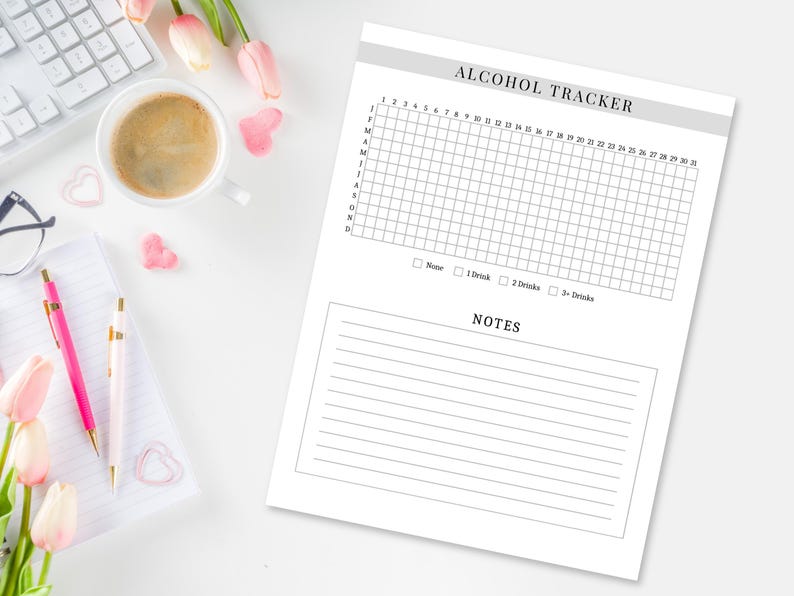 Alcohol Tracker | Printable Journal Page | Digital iPad Planner ...