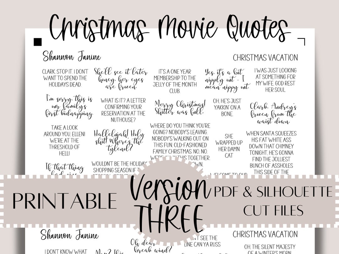 Christmas Movie Quotes V3 Printable Planner Stickers Christmas Stickers ...
