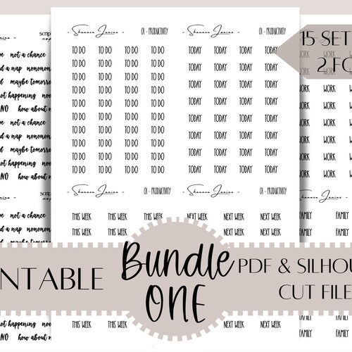 Printable Work Script Stickers Font A Erin Condren Happy - Etsy