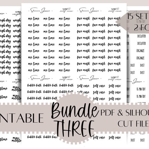 Printable Work Script Stickers Font A Erin Condren Happy - Etsy