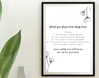 Modern Counseling Office Poster, Confidentiality Poster, School Social ...