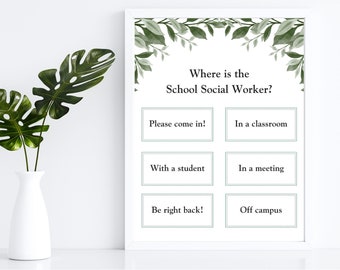 Modern Where is the School Social Worker Sign, Where is the Counselor ...