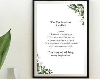 Modern Counseling Office Poster, Confidentiality Poster, School Social ...