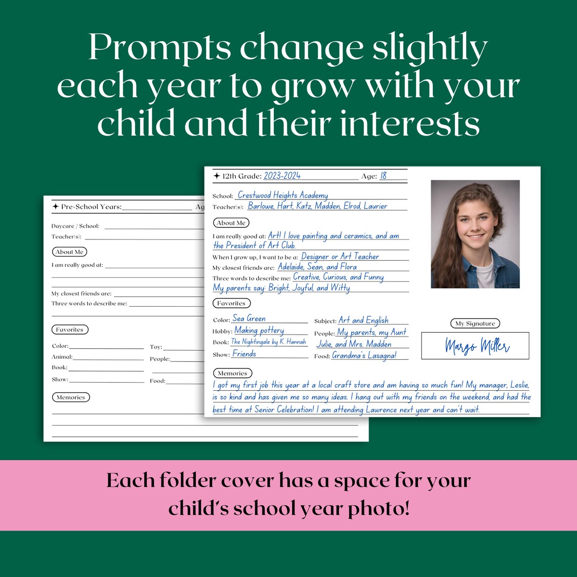 School Memory Box Kit Printable, Children's Memory Kit, Kid's Memory ...