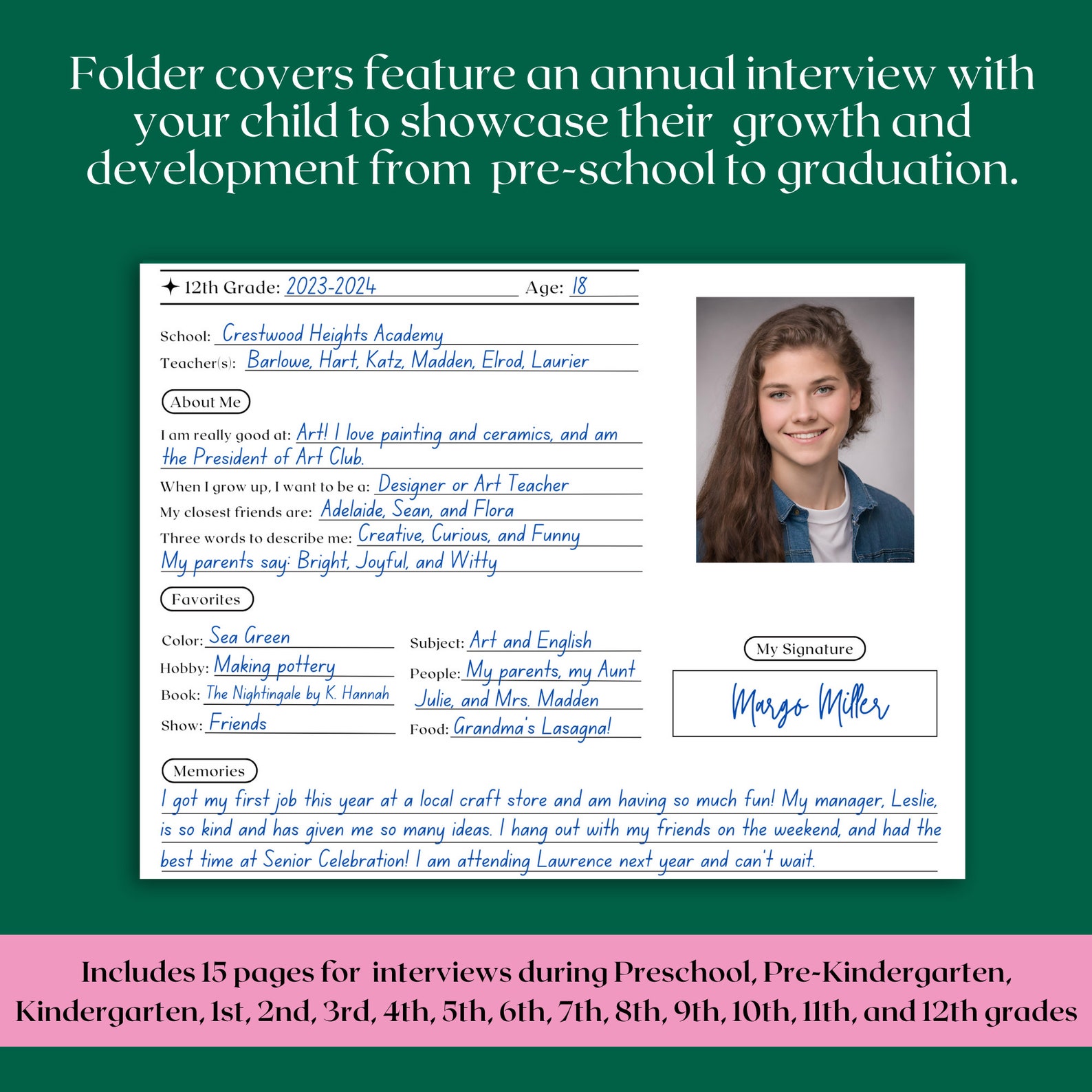 School Memory Box Kit Printable, Children's Memory Kit, Kid's Memory ...