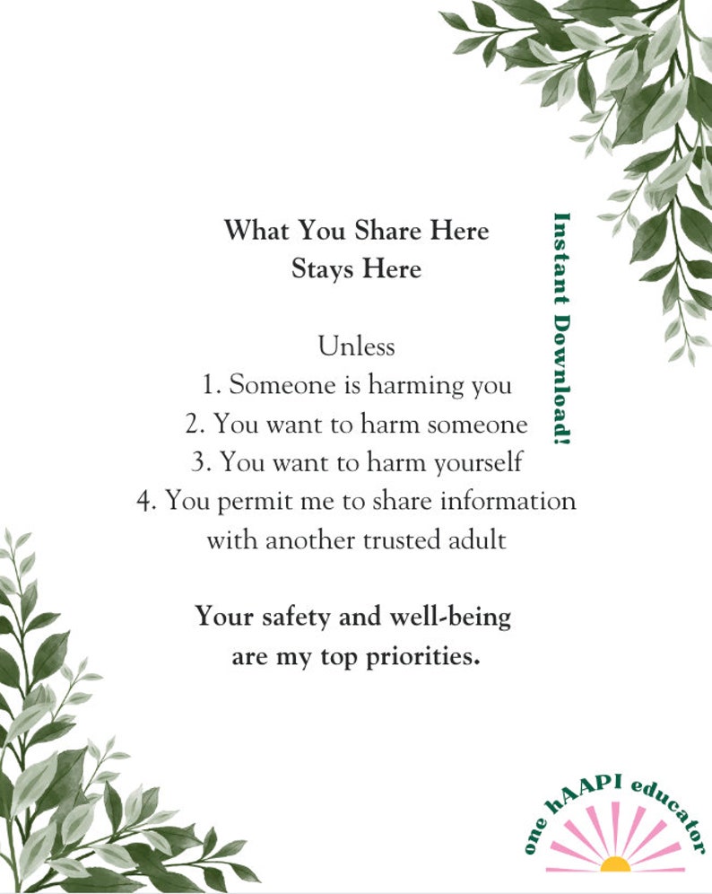 Modern Counseling Confidentiality Sign | School Social Worker ...